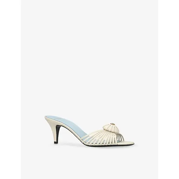 Valentino Garavani Vlogo Leather Mules - Bone