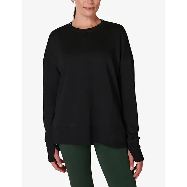 Sweaty Betty After Class Relaxed-fit Cotton-blend Jumper - Black