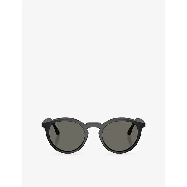 Giorgio Armani Ar8230u Acetate Round Frame Sunglasses - Black