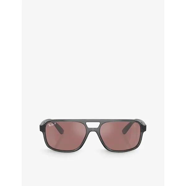Ray-ban Rb4414m Scuderia Ferrari Rectangle-frame Nylon Sunglasses - Grey