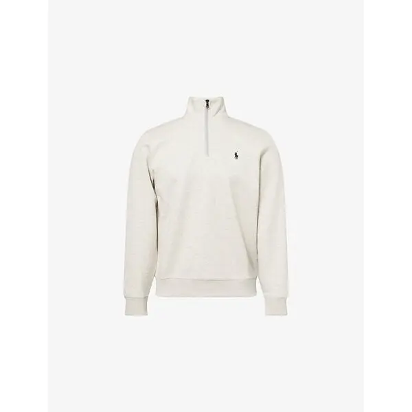 Polo Ralph Lauren Embroidered Logo Long Sleeve Cotton-jersey Sweatshirt - Grey