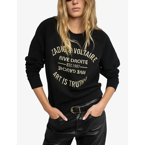 Zadig&Voltaire Logo-embellished Cotton-jersey Sweatshirt