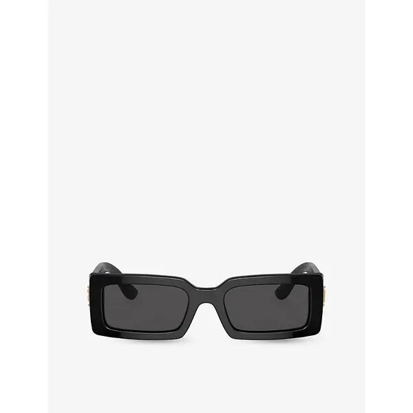 Dolce & Gabbana Rectangle Frame Acetate Sunglasses - Black