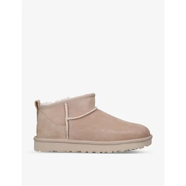 UGG Classic Ultra Mini Sheepskin Ankle Boots - Beige