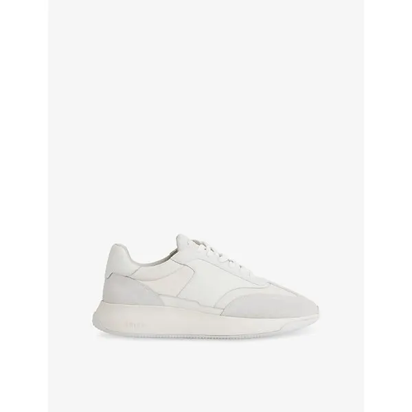 REISS Emmett Leather-blend Low-top Trainers - White