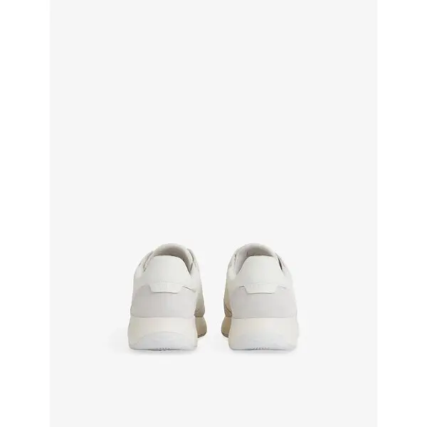 REISS Emmett Leather-blend Low-top Trainers - White