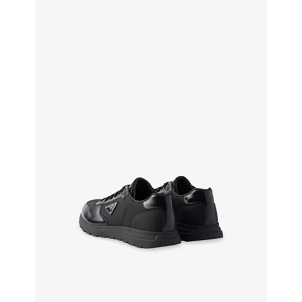 Prada Re-nylon And Brushed Leather Trainers - Black