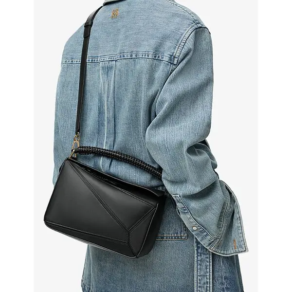 Loewe Woven-handle Mini Leather Cross-body Bag