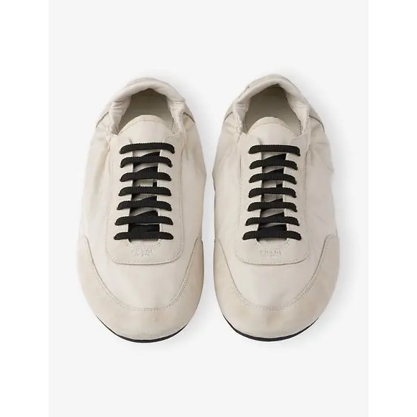 Prada Re-nylon And Suede Low-top Trainers - Neutral