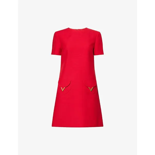 Valentino Garavani Pocket-front Wool-blend Midi Dress - Paris