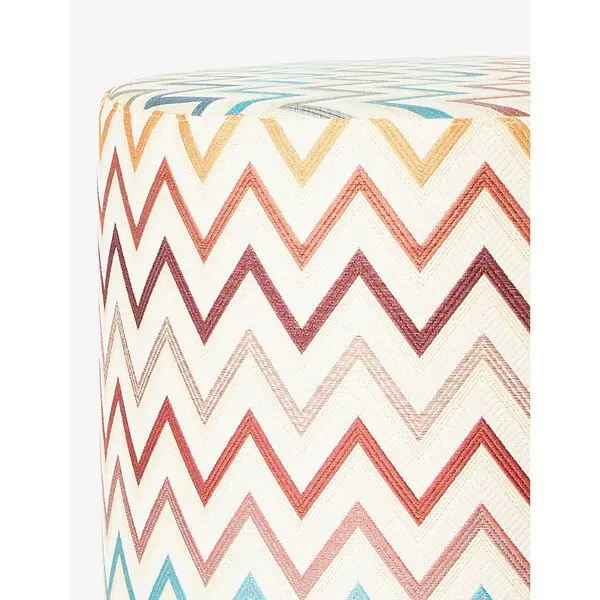Missoni Watamu Zigzag-pattern Cotton-blend Cylindrical Pouf 40cm - Multicolor