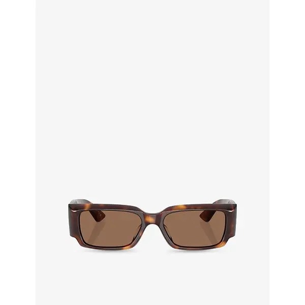 Oliver Spencer Tortoiseshell Acetate Rectangle Sunglasses - Brown