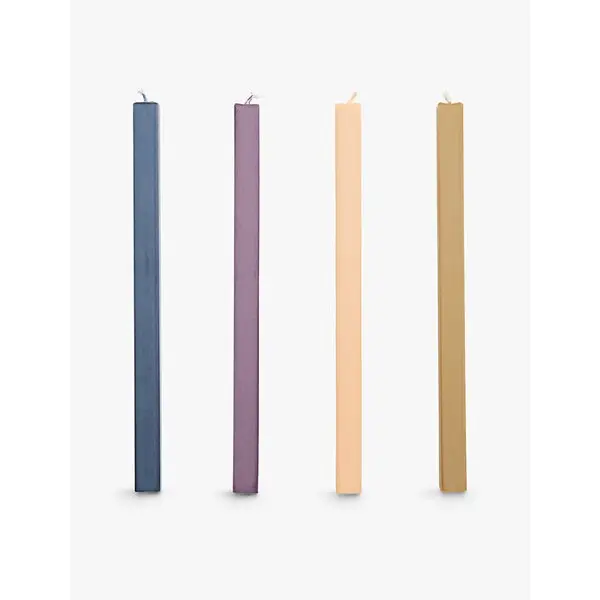 HAY Square Unscented Wax Candles Set Of Four - Dark