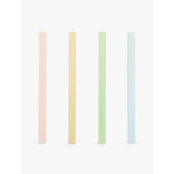 HAY Square Unscented Wax Candles Set Of Four - Fresh
