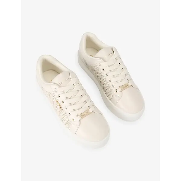 Carvela Sardinia Faux-leather Trainers With Chunky Sole - Cream