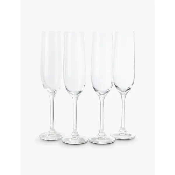 THE WHITE COMPANY Skye Optic Crystal-glass Champagne Flutes Set Of Four - Clear