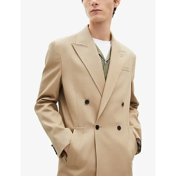 The Kooples Peak-lapel Double-breasted Cotton Jacket