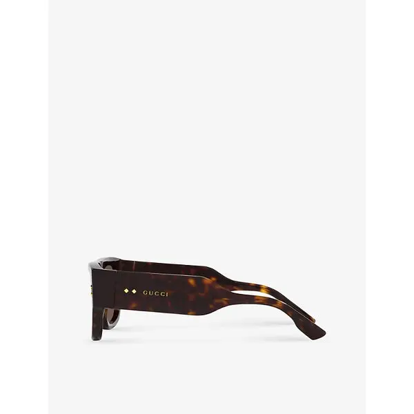 Gucci Rectangle-frame Acetate Sunglasses - Brown