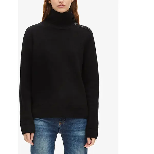 The Kooples High-neck Knitted Wool Jumper