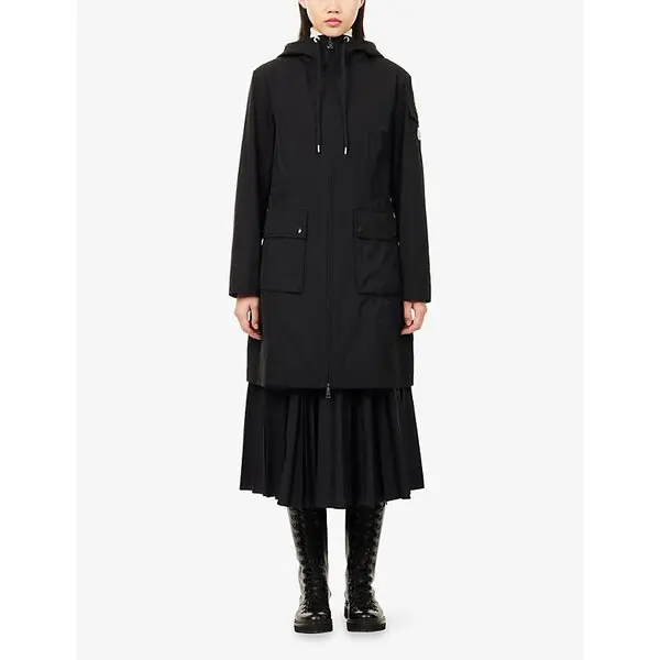Moncler Laerte Long Tech-woven Parka
