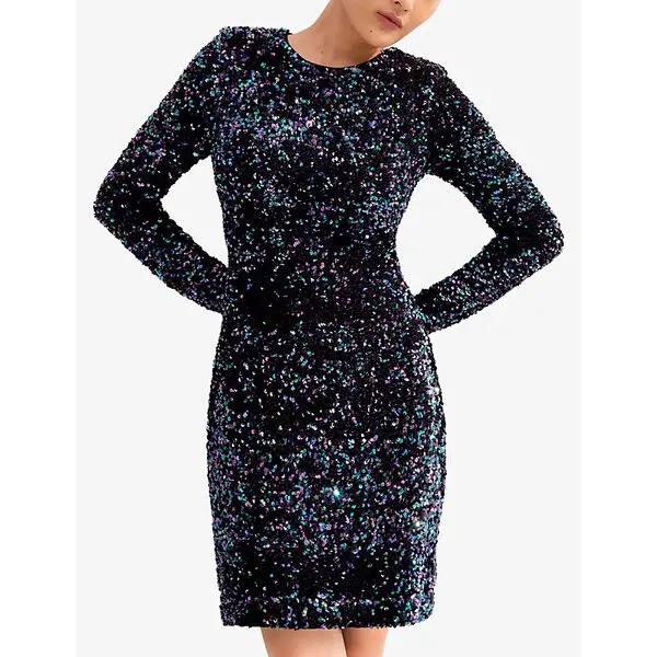 RO&ZO Evie Sequin Long Sleeve Mini Dress