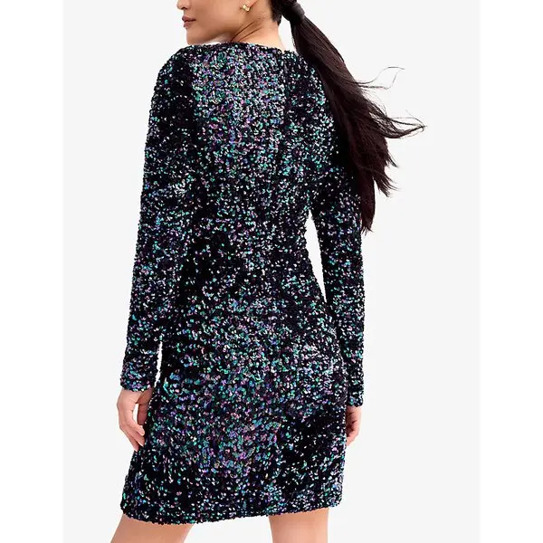 RO&ZO Evie Sequin Long Sleeve Mini Dress