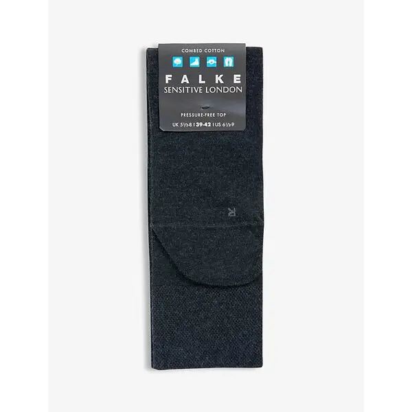 Falke Sensitive London Mesh-panel Cotton-blend Socks - Anthra.mel