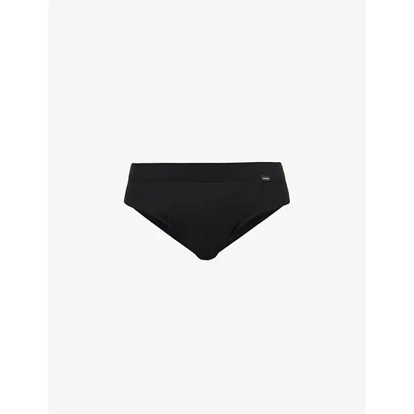 Hanro Logo Stretch-jersey Briefs - Deep Black