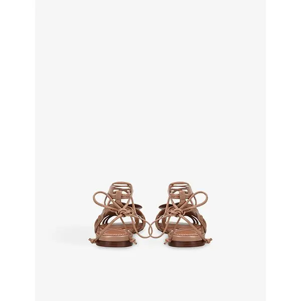 Zimmermann Orchid Leather Flat Sandals - Blush