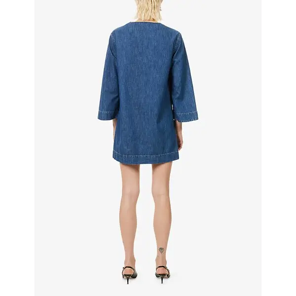 Valentino Garavani V Hardware Denim Midi Dress - Medium Blue Denim