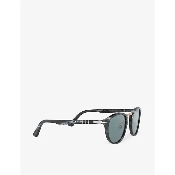 Persol Po3108s Typewriter Edition Round-frame Acetate Sunglasses - Black