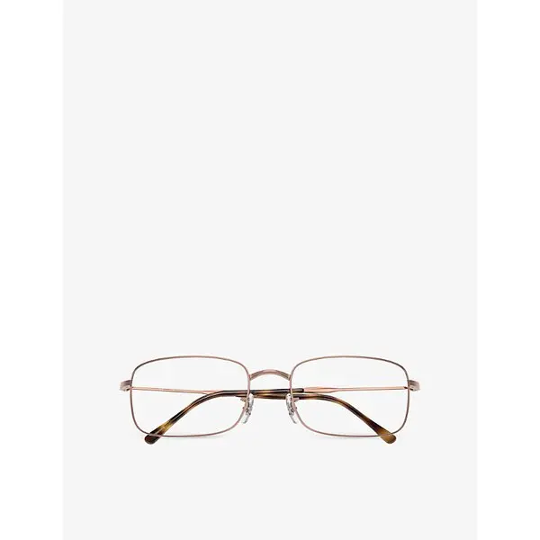 Ray-ban Rx3746v Rectangular Optical Glasses - Brown