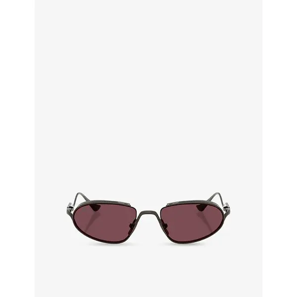 FERRARI Oval-frame Metal Sunglasses - Silver