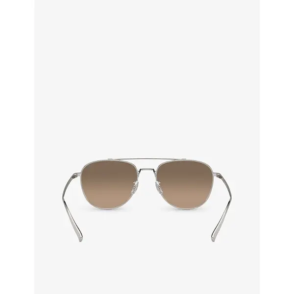 Oliver Spencer Rivetti Pilot-frame Titanium Sunglasses