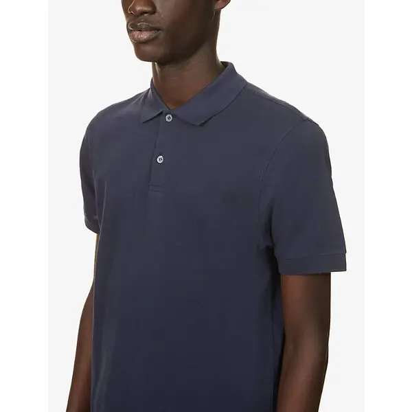 Sunspel Short-sleeved Cotton- Piqué Polo Shirt - Navy