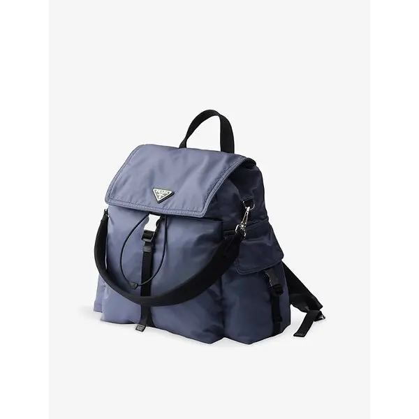 Prada Re-nylon Explore Woven Backpack - Blue