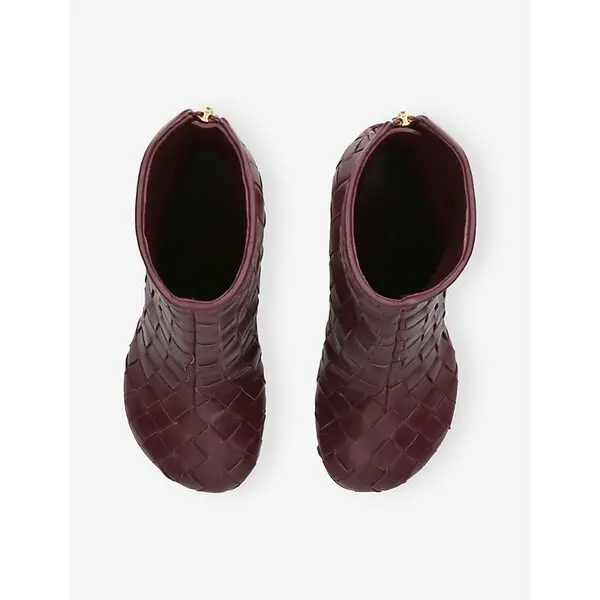 Bottega Veneta Atomic 75 Weave Intrecciato Leather Ankle Boots