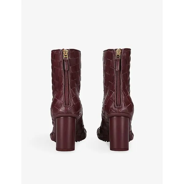 Bottega Veneta Atomic 75 Weave Intrecciato Leather Ankle Boots