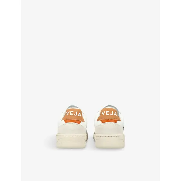 VEJA V-90 Logo-embroidered Leather Low-top Trainers - White/oth