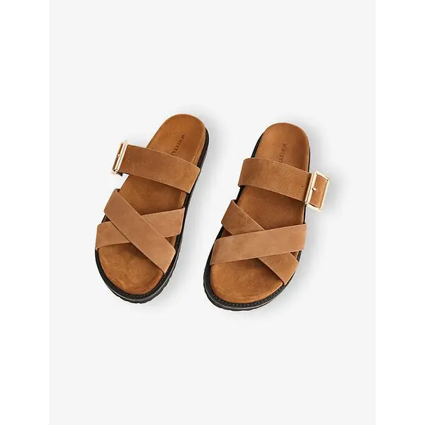 Whistles Celestine Buckle-detail Leather Sliders