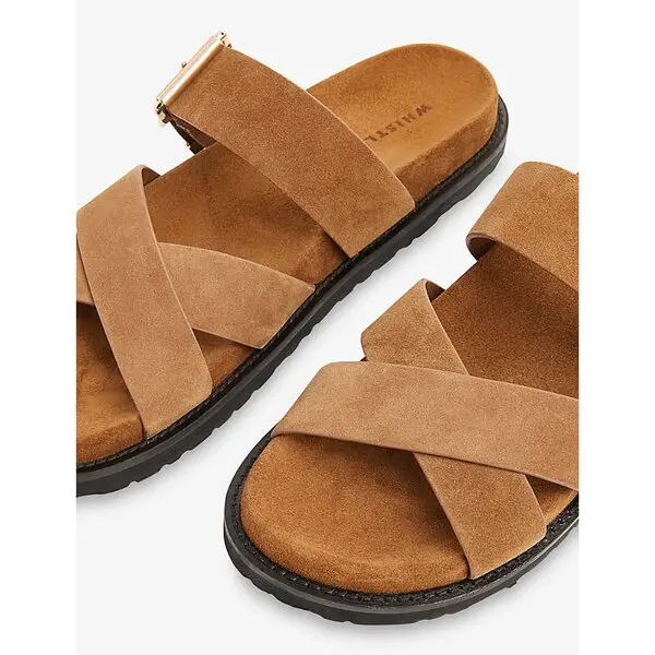 Whistles Celestine Buckle-detail Leather Sliders