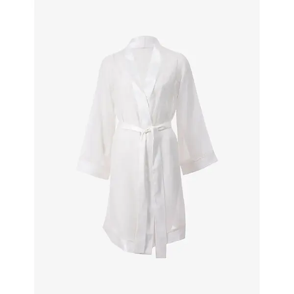 Bluebella Satin-trim Chiffon Kimono - Ivory