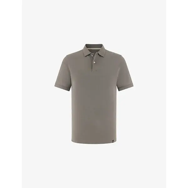 Boggi Milano Short-sleeved Piqué Cotton-blend Polo Shirt - Mud