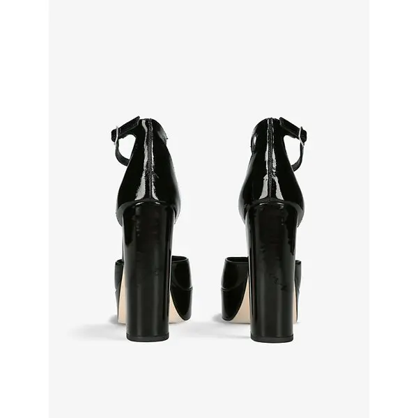 Paige Molly Patent Leather Platform Heels With Ankle Strap