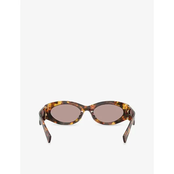 Miu Miu Oval Acetate Sunglasses - Brown
