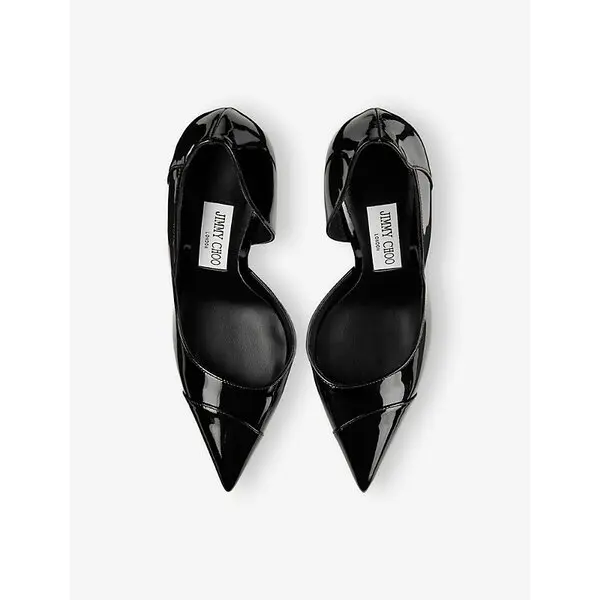 JIMMY CHOO Brigitte 100 Patent Leather Pointed Toe Stiletto High Heel Pumps