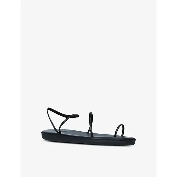 ANCIENT GREEK SANDALS Kansiz Faux-leather Flat Sandals - Black