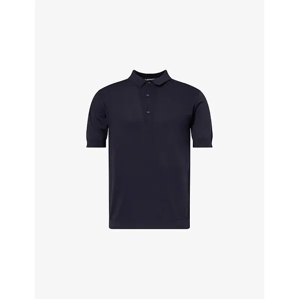 John Smedley Sea Island Cotton Polo Shirt - Midnight