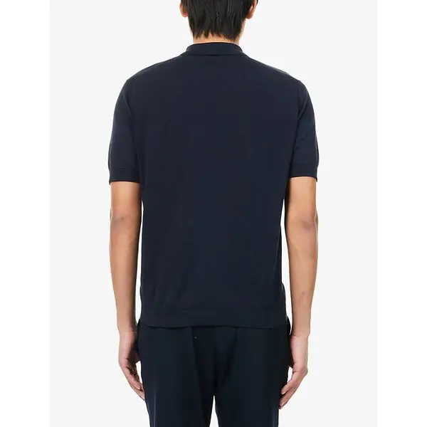 John Smedley Sea Island Cotton Polo Shirt - Midnight