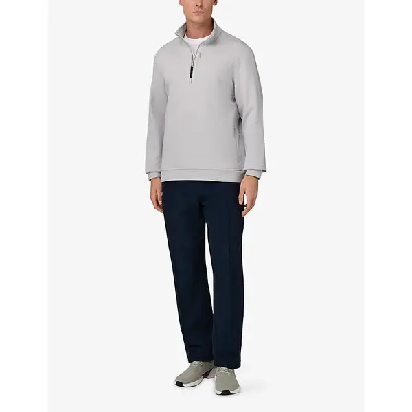 Boggi Milano Half-zip Stretch Cotton-blend Jumper